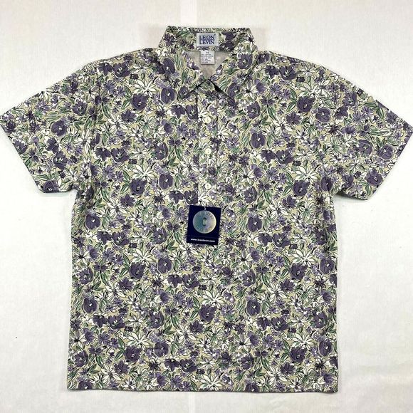Leon Levin | Tops | Leon Levin Womens Polo Shirt Short Sleeve Petite ...